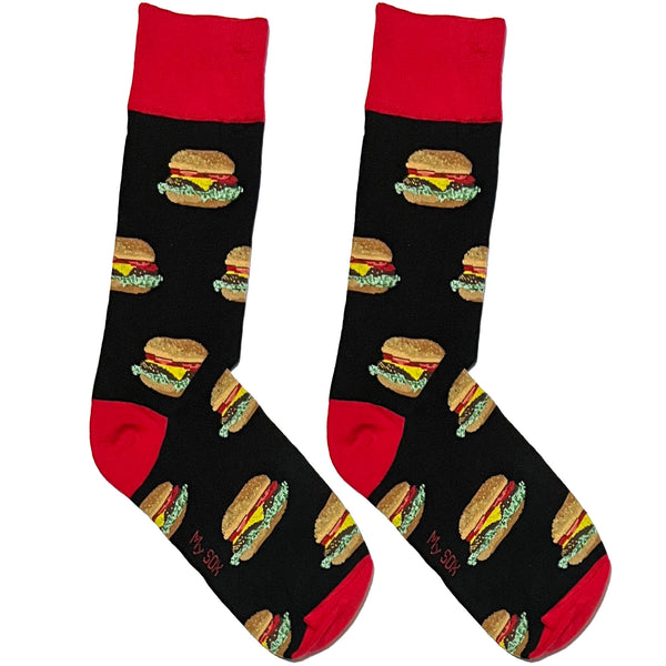 Black And Red Burger Socks – themensden.pk