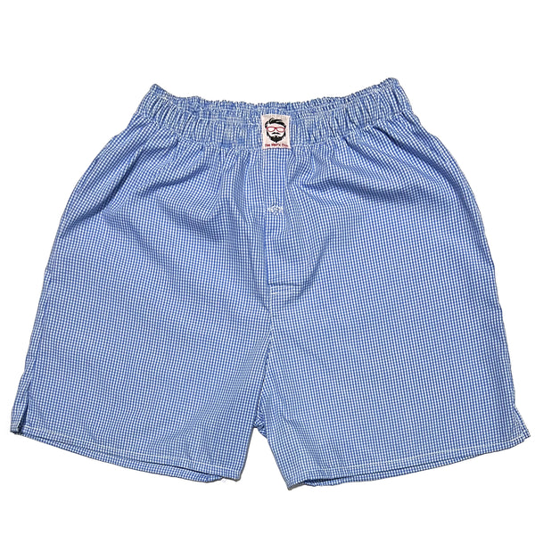 Blue Chequered Cotton Boxers – themensden.pk