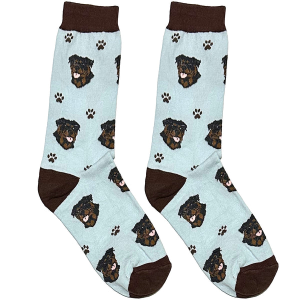 Brown And Blue Dog Paw Short Crew Socks – themensden.pk