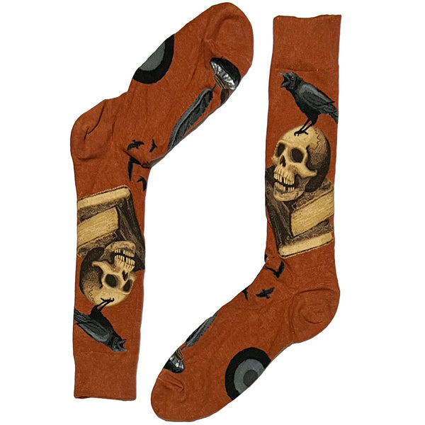 Brown Skull And Crow Socks – themensden.pk