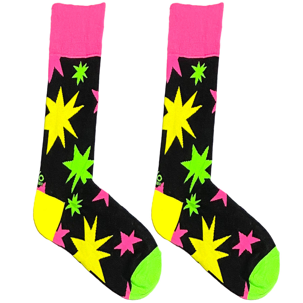 Black Neon Star Socks – themensden.pk