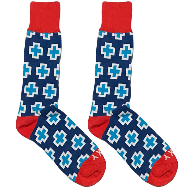 Blue Plus Design Socks – themensden.pk