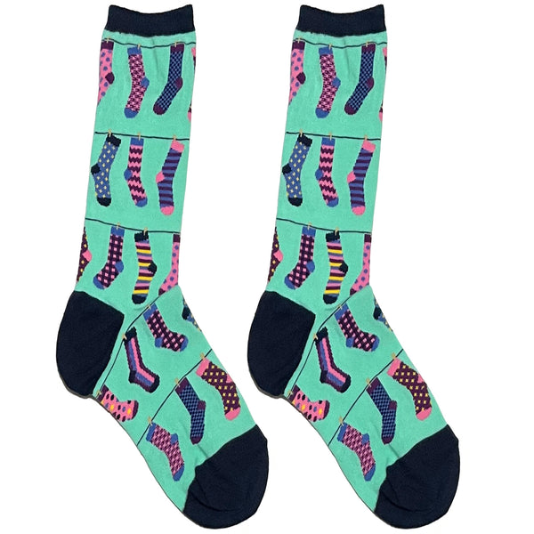 Blue Colorful Socks Printed Short Crew Socks – themensden.pk