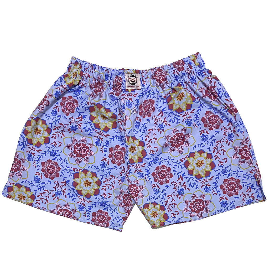 Light Blue Floral Boxers – themensden.pk