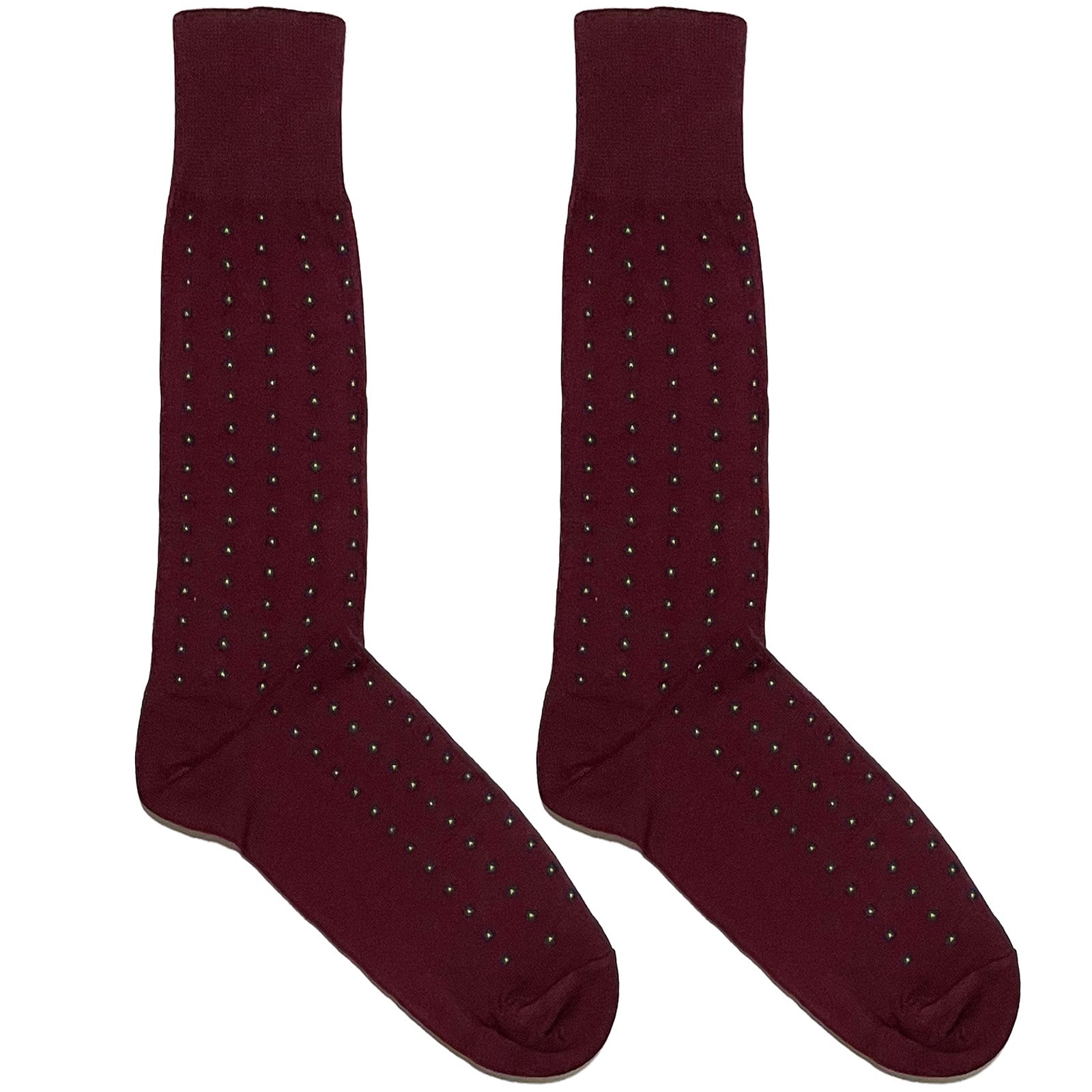 Maroon And Yellow Polka Socks – themensden.pk