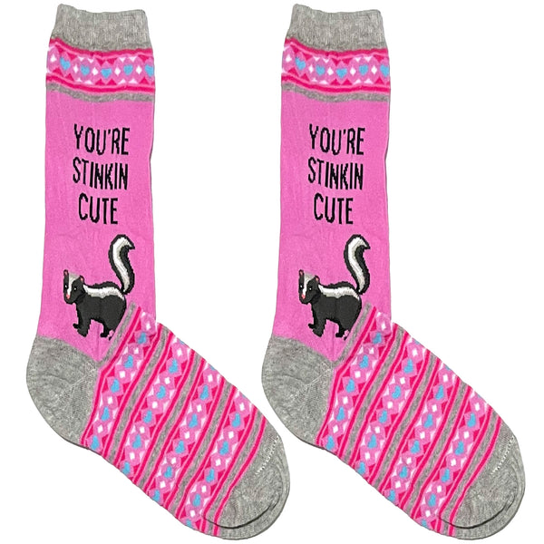 Pink Stinkin Cute Short Crew Socks – themensden.pk