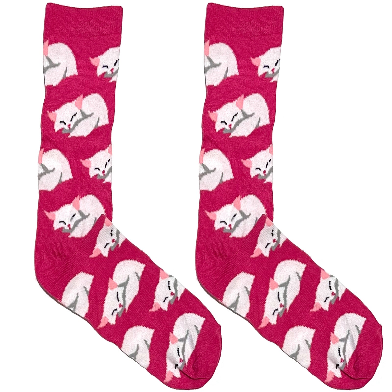 Pink And White Cat Short Crew Socks – themensden.pk