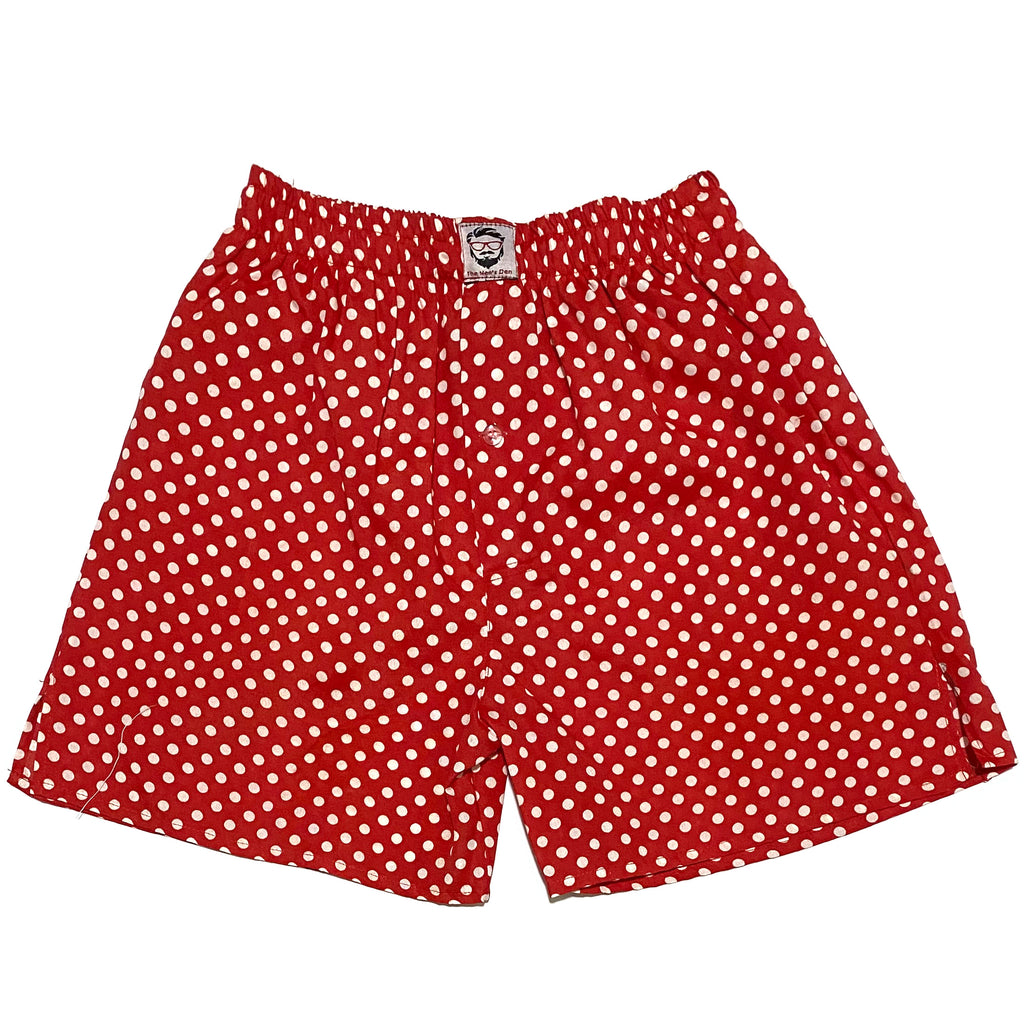 Red Polka Cotton Boxers – themensden.pk